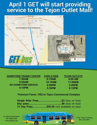 GET Bus to add route to The Outlets at Tejon - turnto23.com Bakersfield, CA