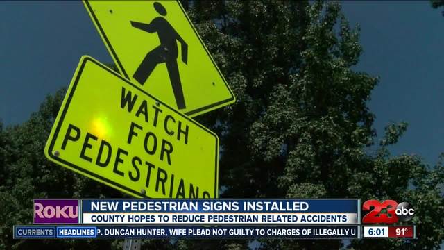 County hopes to reduce pedestrian related accidents with new signs ...
